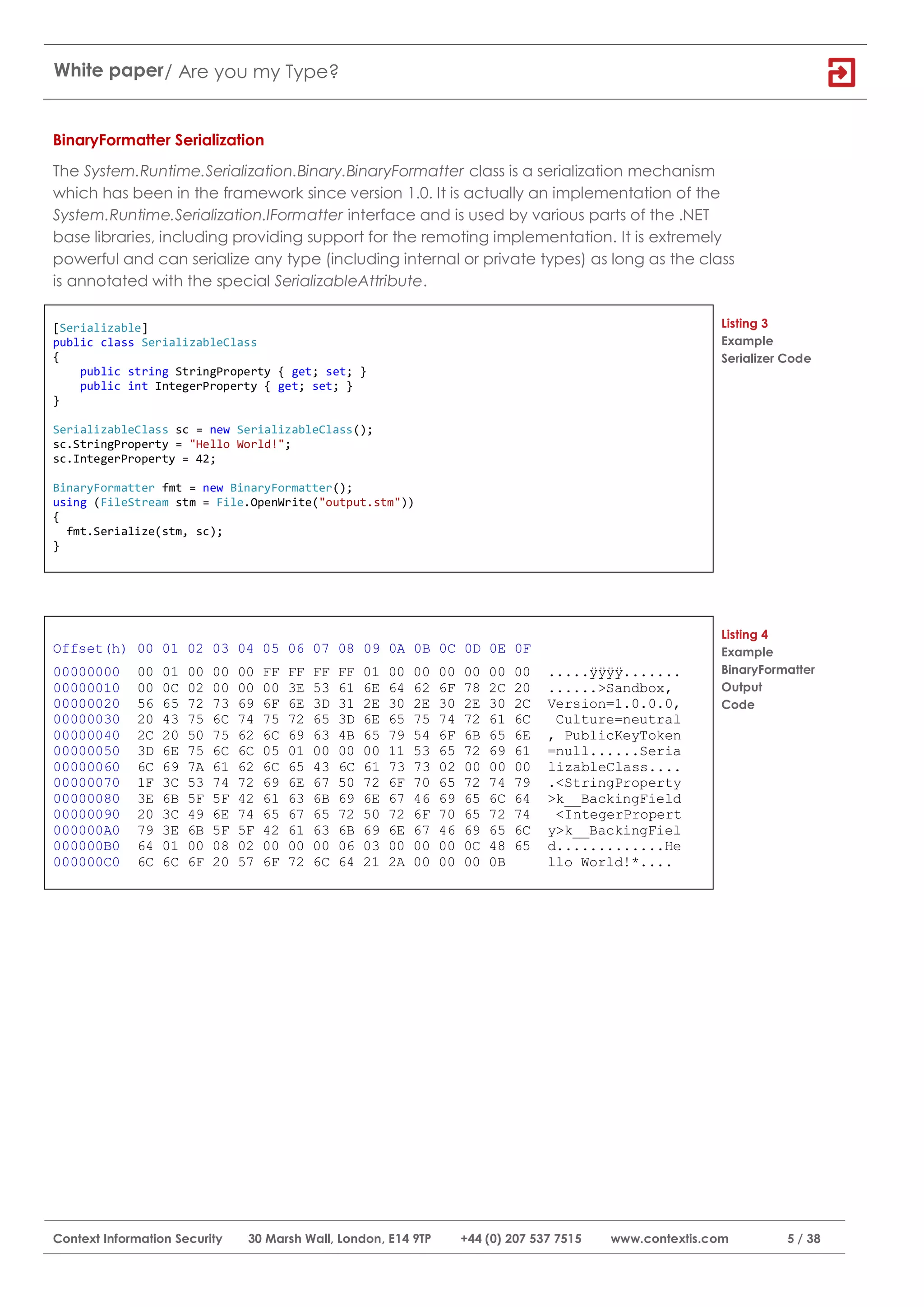 Breaking .net through serialization | PDF
