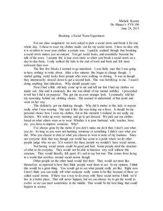 Breaking a social norm (2) | PDF