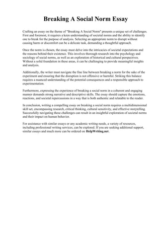 Breaking A Social Norm Essay.pdf