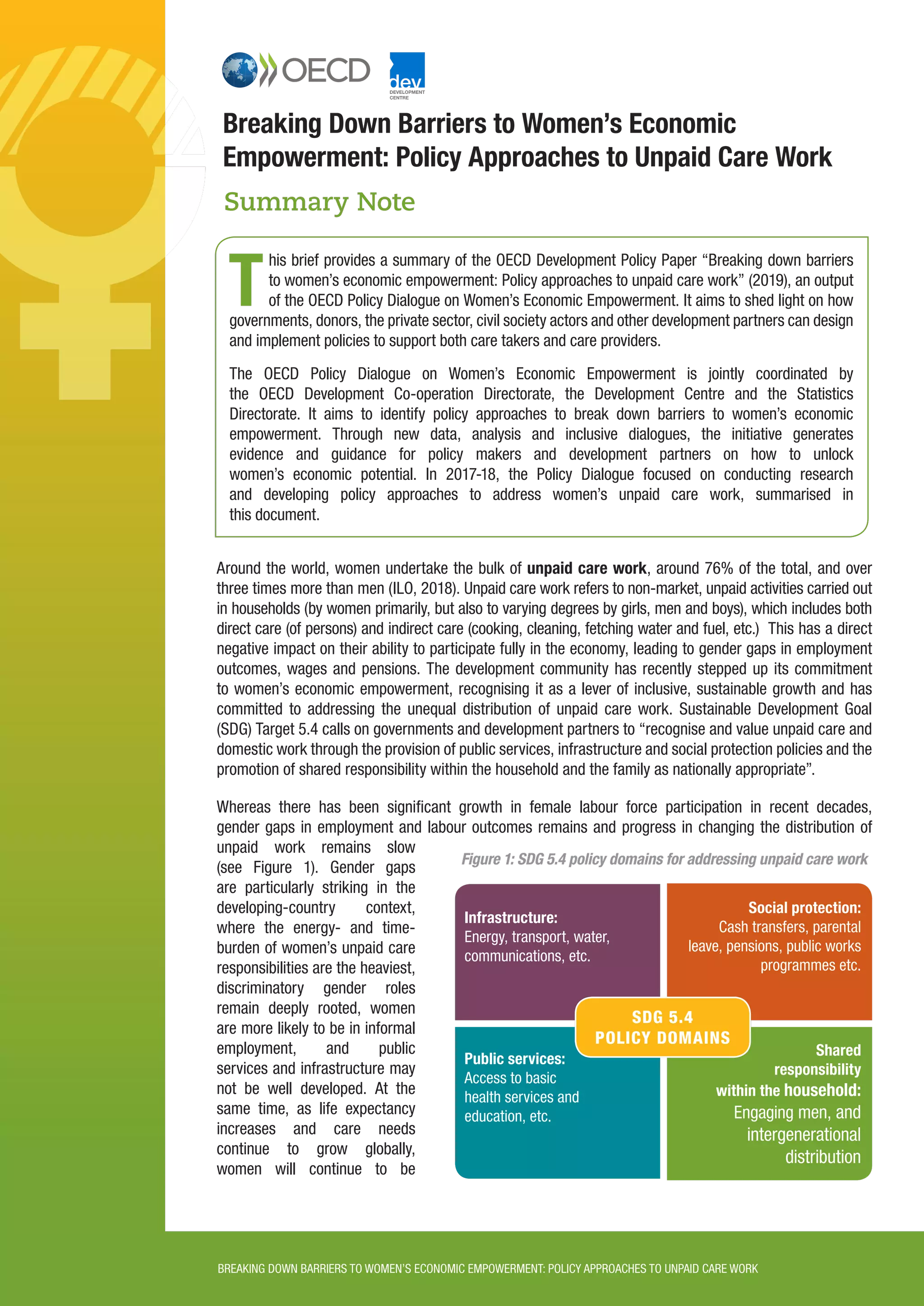 Breaking down barriers to women's economic empowerment - summary note | PDF