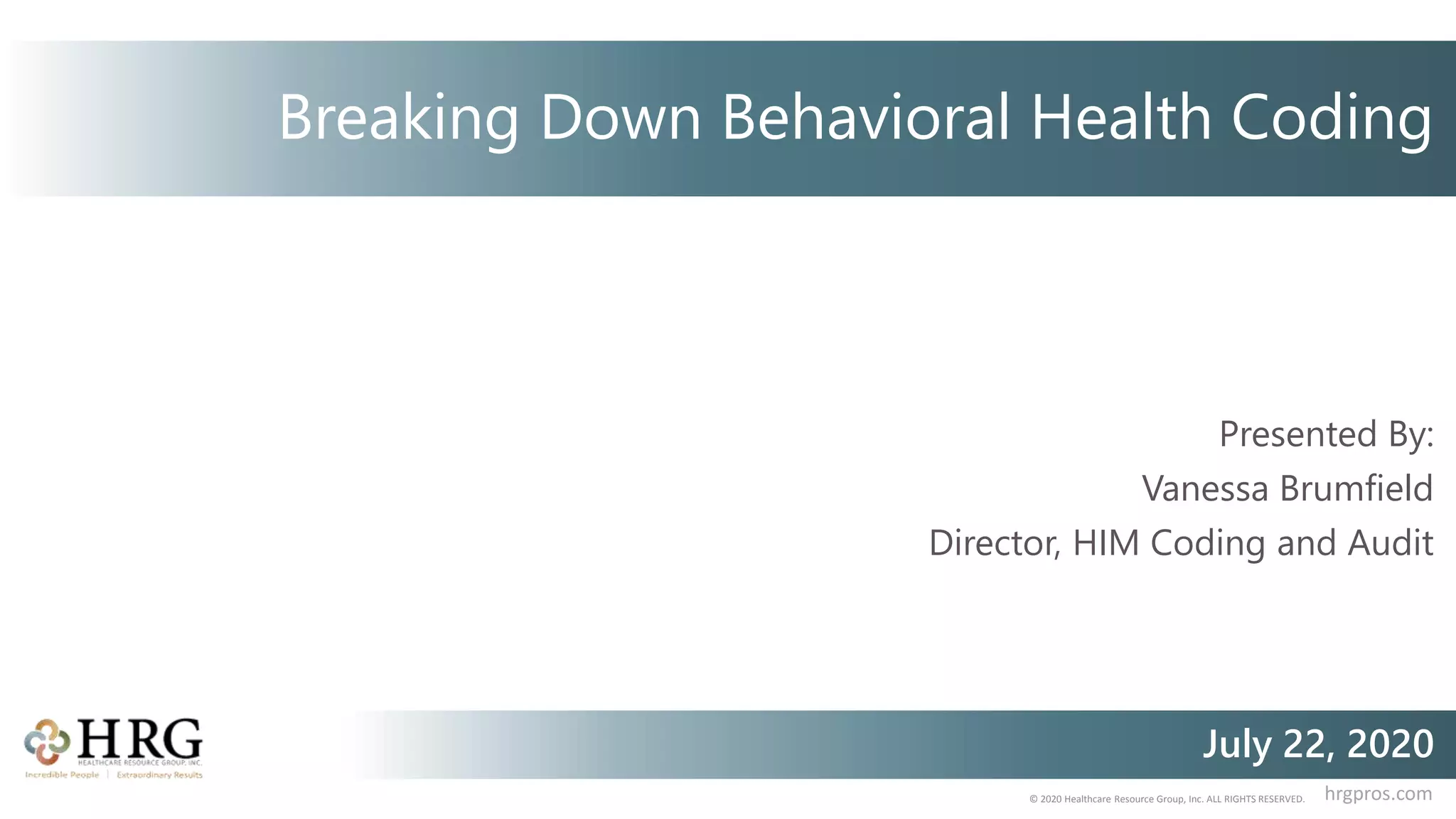 Breaking Down Behavioral Health Coding | PPTX