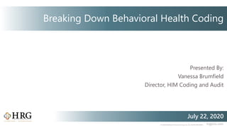 Breaking Down Behavioral Health Coding | PPTX