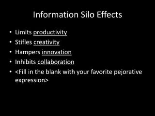 Breaking Down Information Silos | PPTX | Databases | Computer Software ...