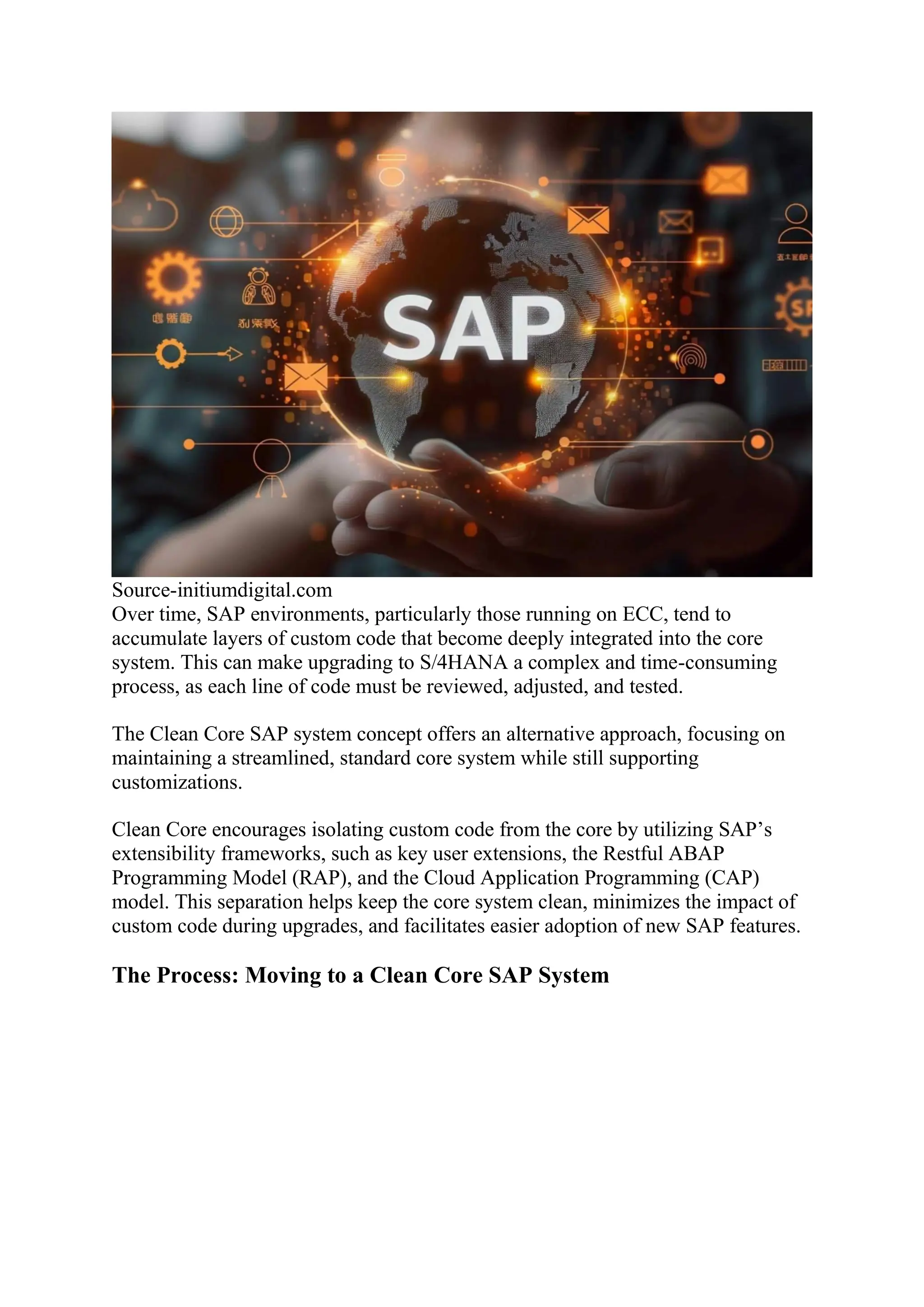 5 Steps Moving to a Clean Core SAP System | The Enterprise World | PDF
