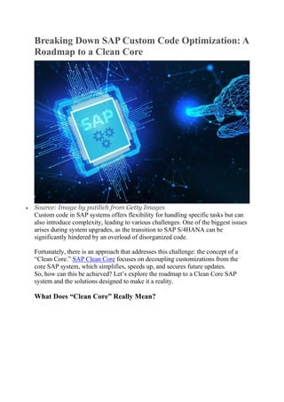 5 Steps Moving to a Clean Core SAP System | The Enterprise World | PDF ...