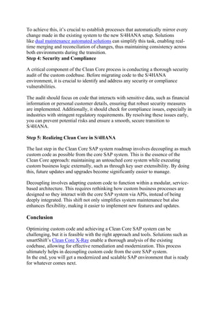 5 Steps Moving to a Clean Core SAP System | The Enterprise World | PDF