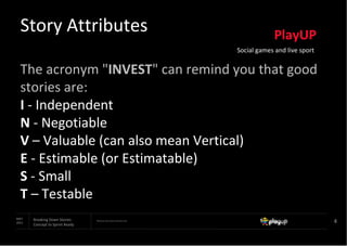 Breaking Down Stories - Concept to Sprint Ready | PPT