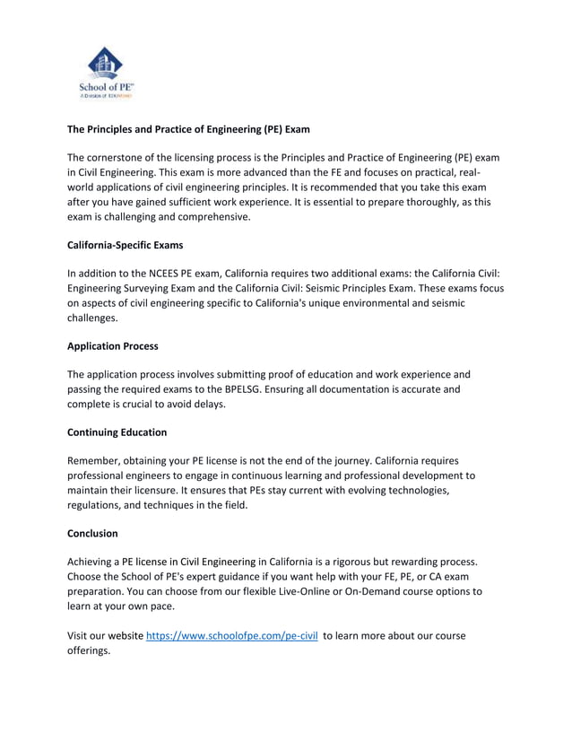 Breaking Down the California PE Civil Engineering Licensing Process ...