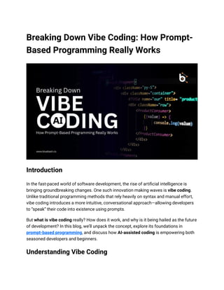 Prompt-Based Programming with Vibe Coding Explained | Bluebash | PDF