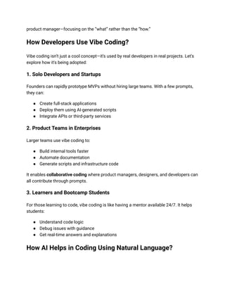 Prompt-Based Programming with Vibe Coding Explained | Bluebash | PDF