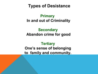 BREAKING FREE - Gangs and Desistance | PPT