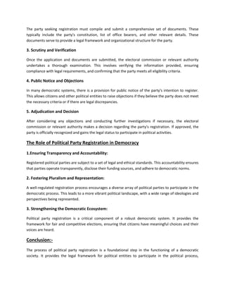 Breaking Ground: The Process of Political Party Registration | DOCX