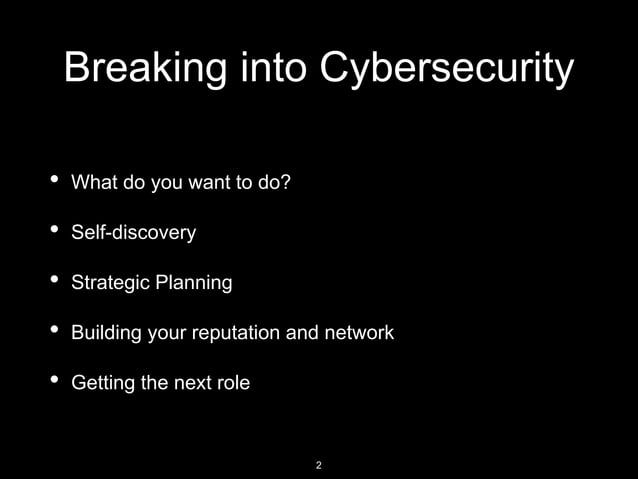 BSidesNOVA - Breaking into cybersecurity | PPT