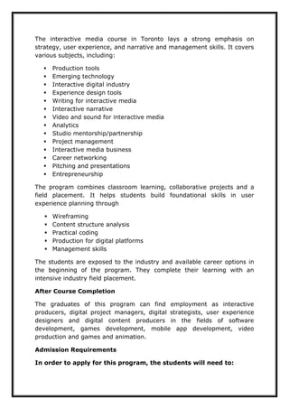 Breaking into interactive media industry | PDF