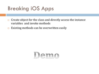 Breaking iOS Apps using Cycript | PDF