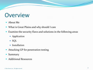 Breaking Microsoft Dynamics Great Plains | PPT