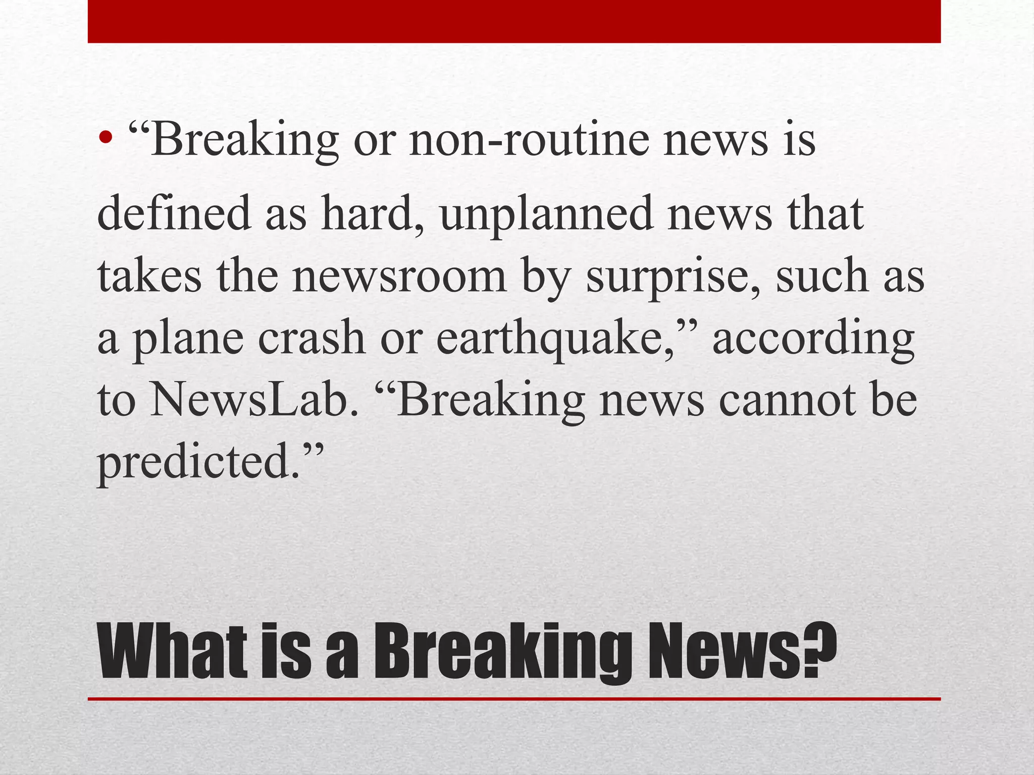 Breaking news vs. Flash News | PPTX