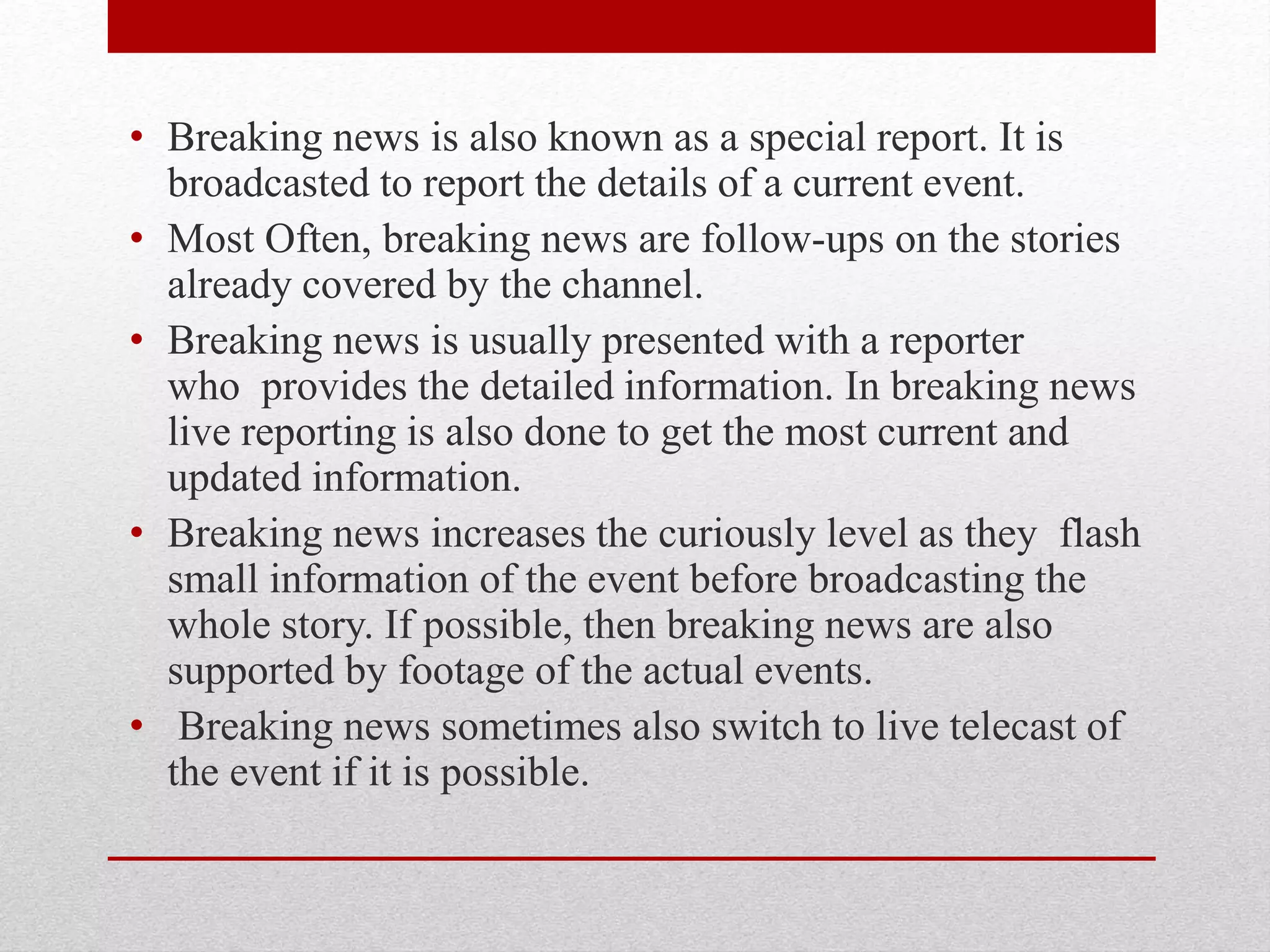 Breaking news vs. Flash News | PPTX