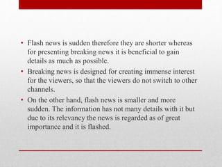 Breaking news vs. Flash News | PPTX