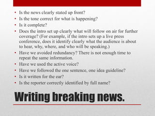 Breaking news vs. Flash News | PPTX