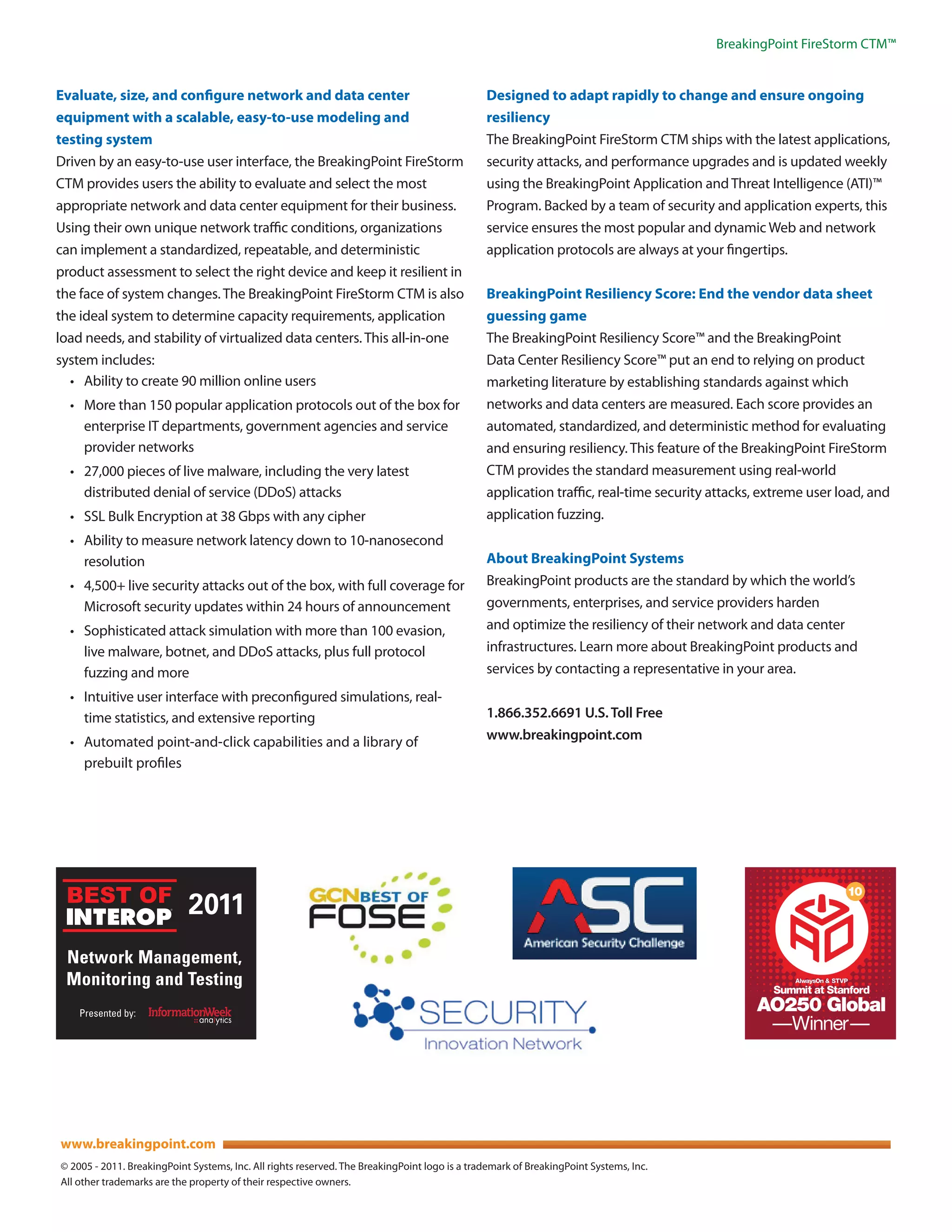 BreakingPoint FireStorm CTM Datasheet | PDF