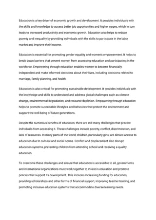 Breaking The Barriers With Empowering Through Education | PDF