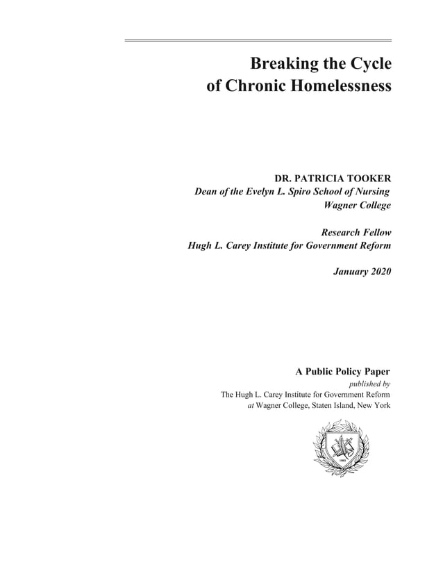 Breaking the Cycle of Chronic Homelessness (Patricia Tooker) | PDF