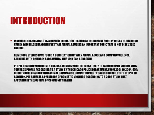 Breaking the Link between Animal Abuse and Human Violence | PPT