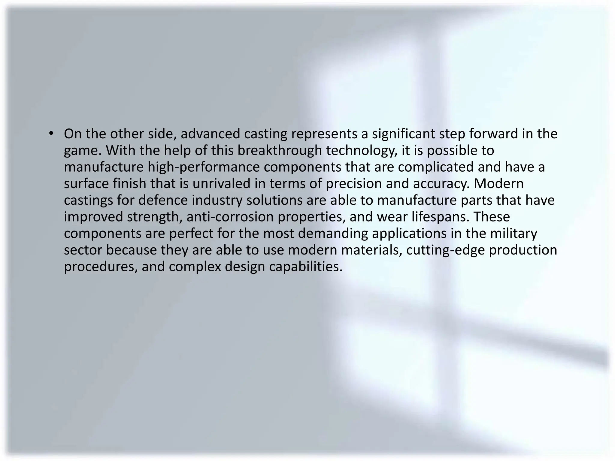 Navigating the Complexities of Casting in the Defence Sector | PPTX