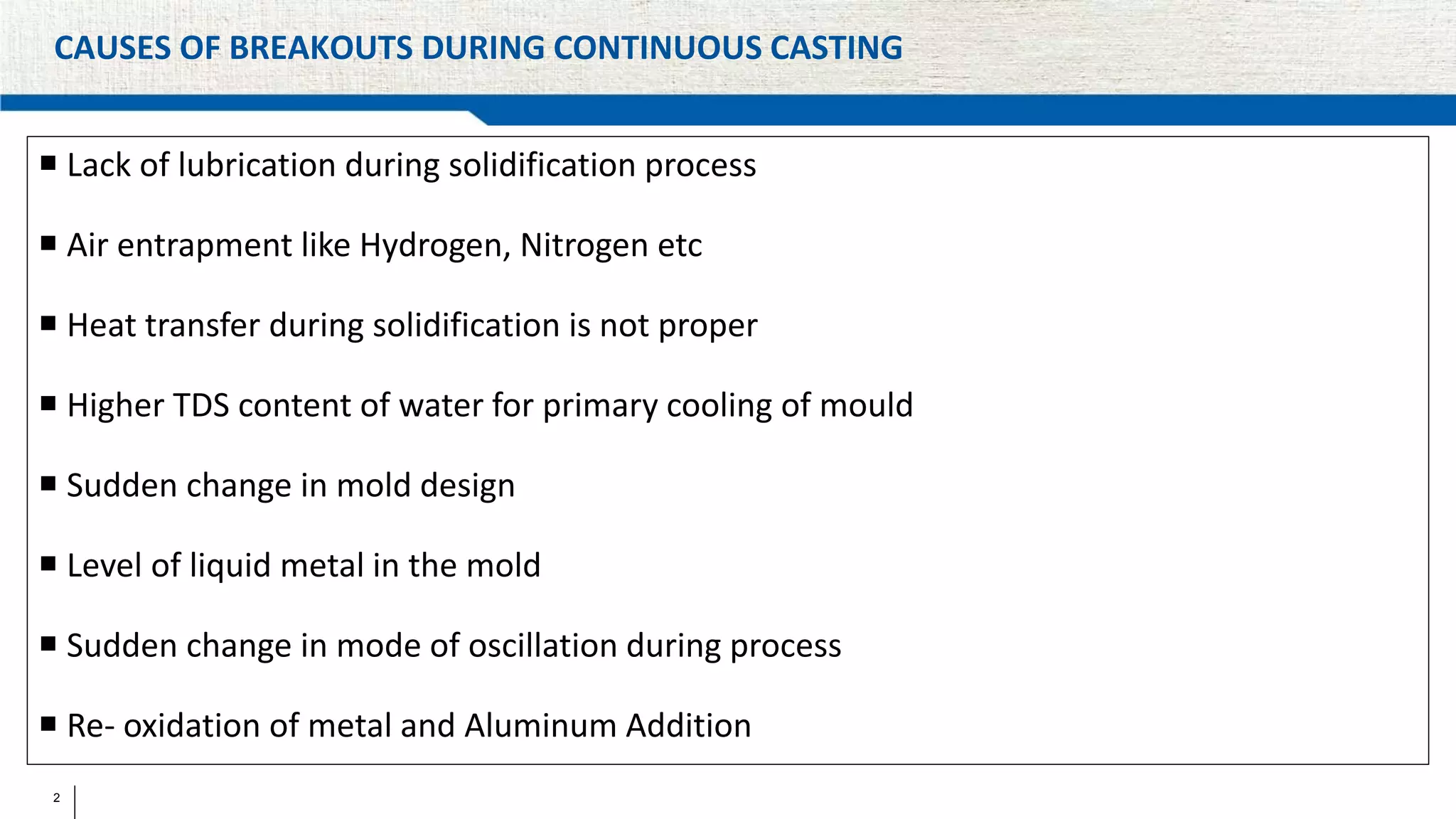 Breakouts Problem during continuous casting of steel | PPTX