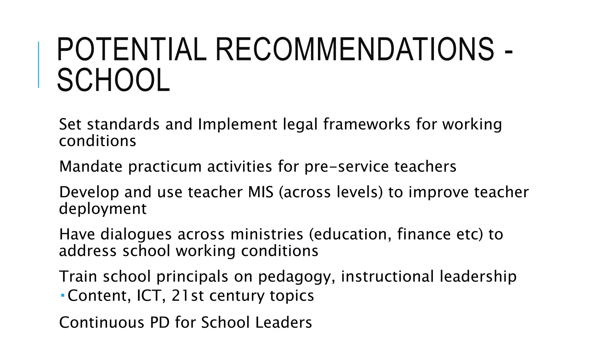 Group Report: Teacher working Conditions and Motivation | PPTX