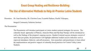 Enacting Group Healing and Resilience Building: Alternative Methods to ...
