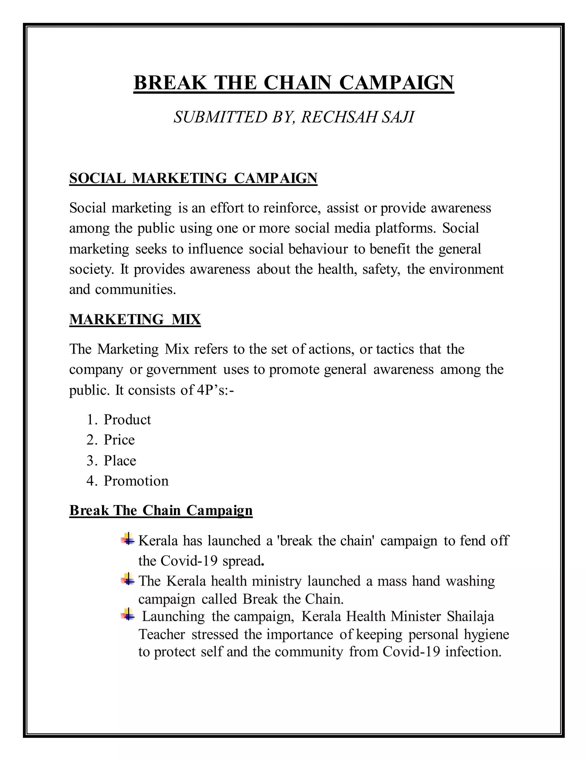 Break the chain campaign | DOCX