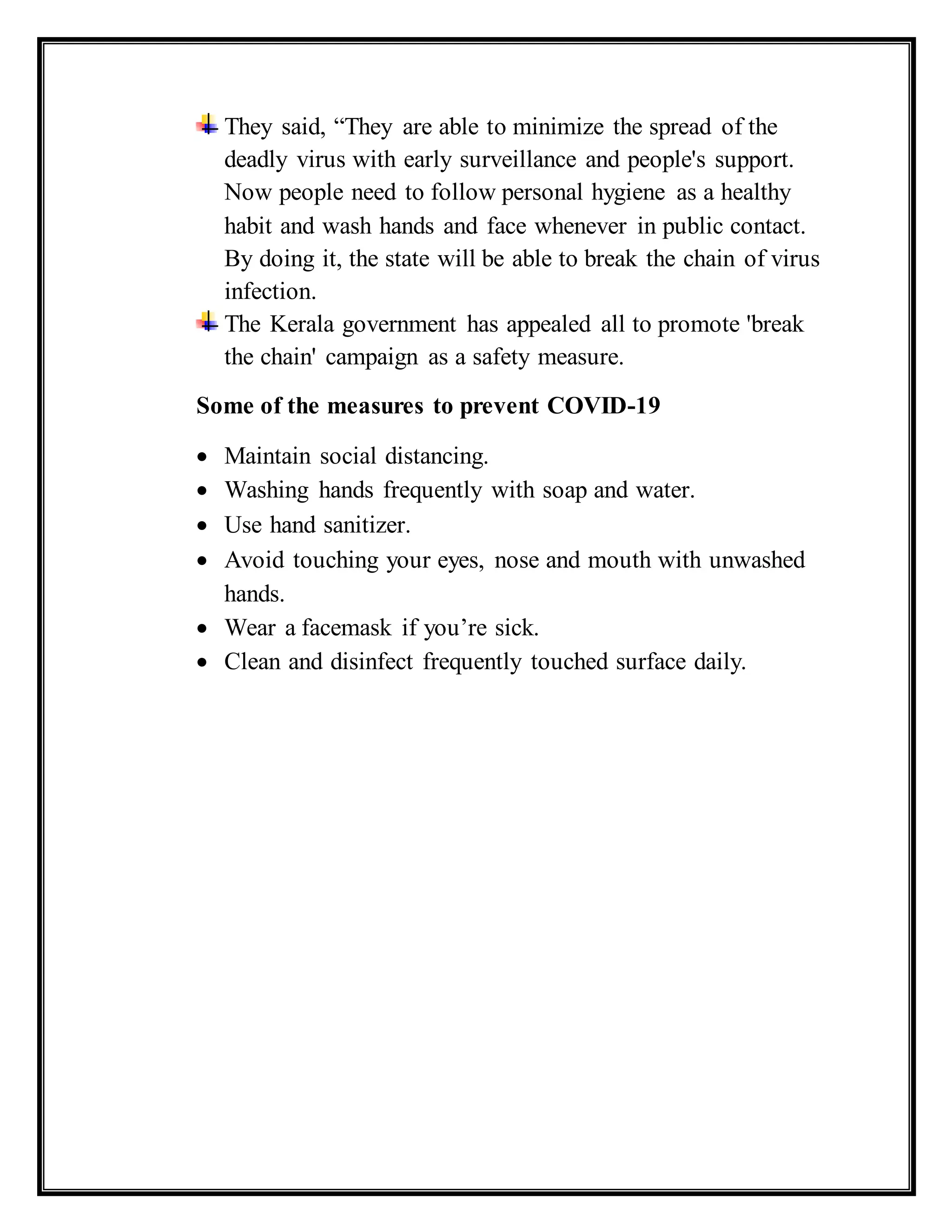 Break the chain campaign | DOCX