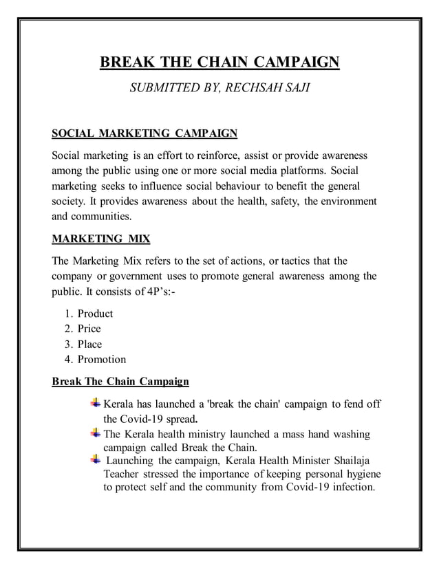 Break the chain campaign | PDF