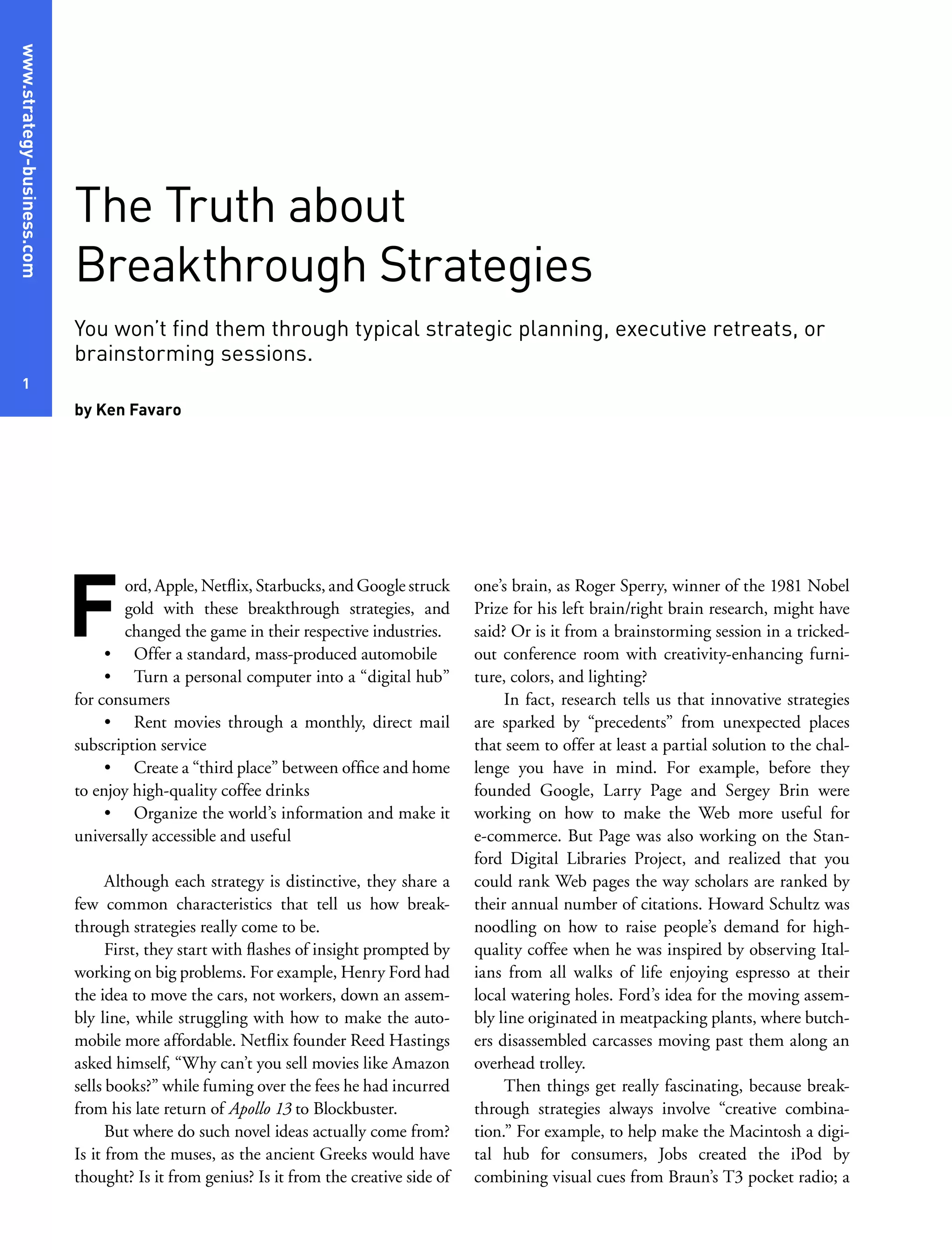 The Truth about Breakthrough Strategies | PDF | Strategy Video Games ...