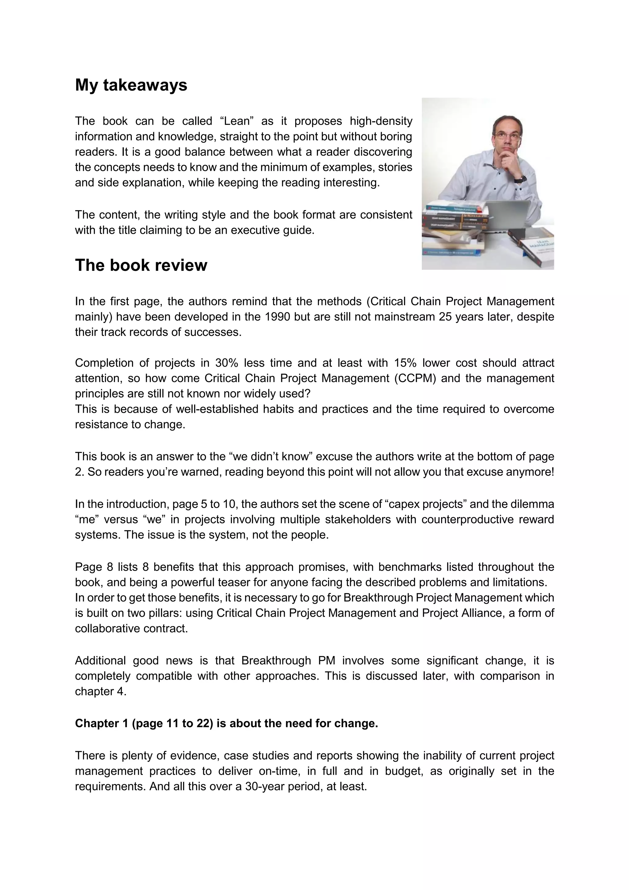 Breakthrough project management book review | PDF