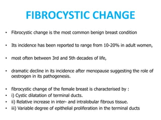 NON-NEOPLASTIC CONDITIONS of BREAST | PPTX