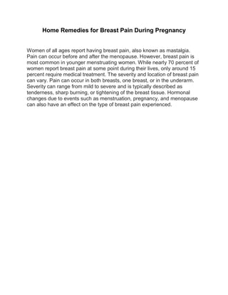 Breast pain | PDF