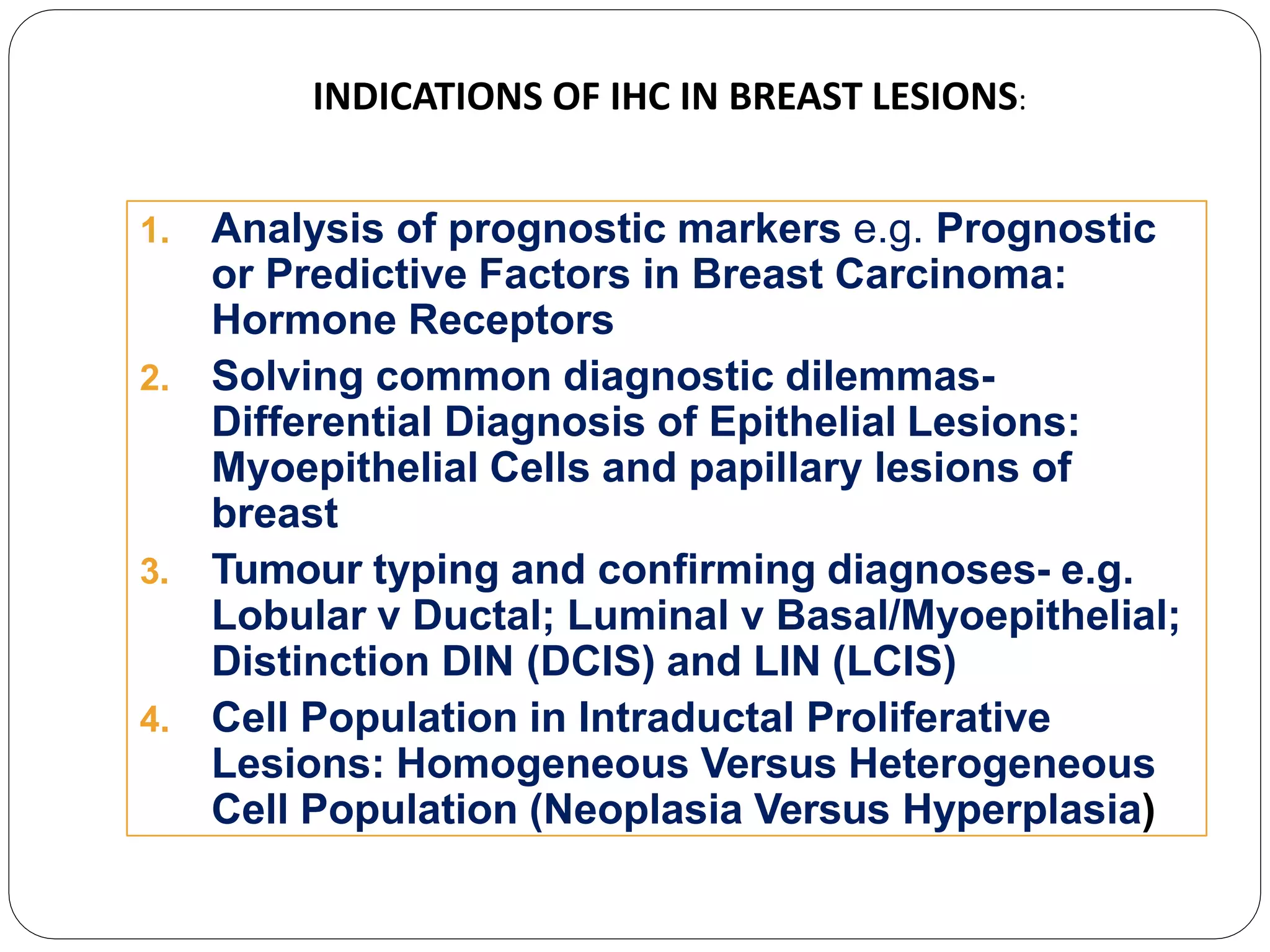 Immunohistochemistry of breast lesions(IHC) | PPTX