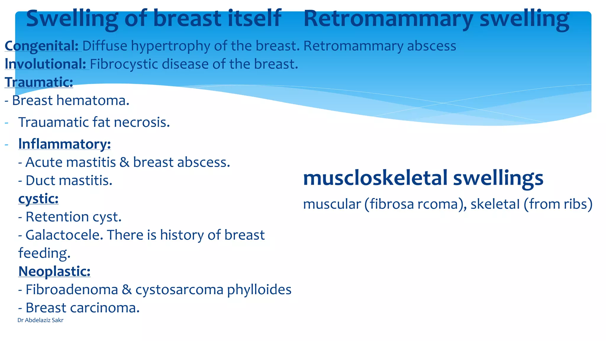 MASTALGIA BREAST LUMP AND DISCHARGE | PPTX