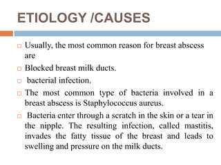 Breastabcess.pptx | Ear, Nose and Throat Conditions | Diseases and ...