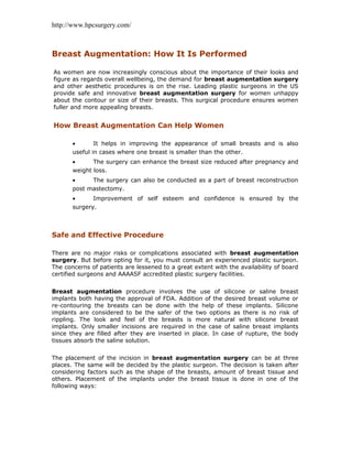 Breast augmentation how it is performed | PDF