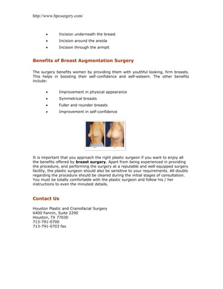 Breast augmentation how it is performed | PDF
