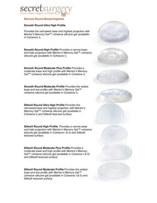 Breast Augmentation Mentor & Eurosilicone | PDF