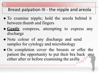 Breast, axillae, abdomen examination | PPTX