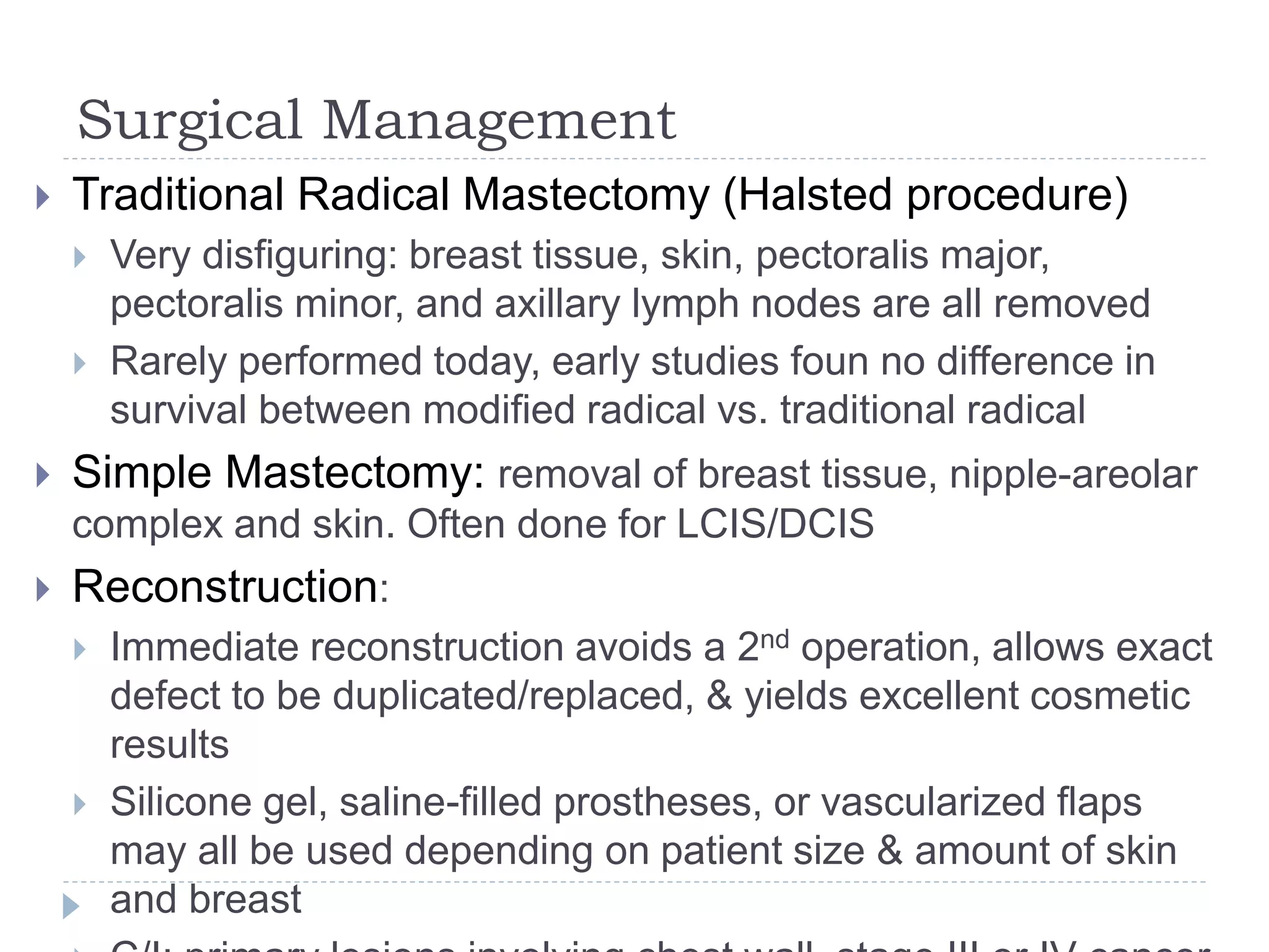 Breast Cancer Management & Surgical Considerations | PPTX