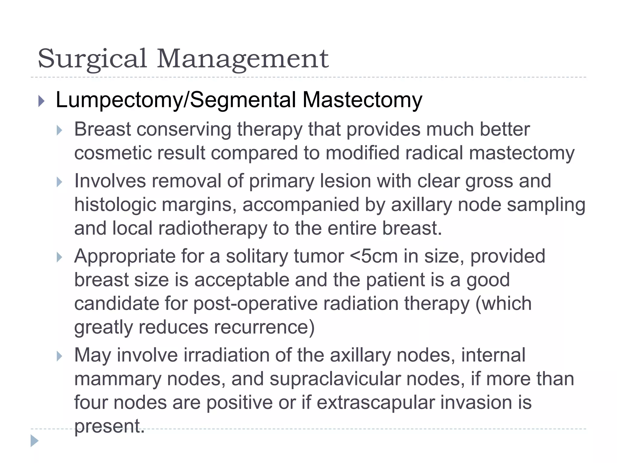 Breast Cancer Management & Surgical Considerations | PPTX