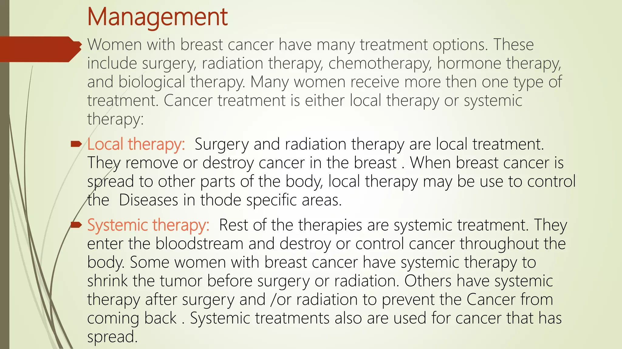 Breast cancer ppt med surg | PPTX