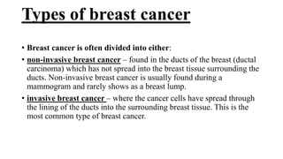 Breast cancer for nurses | PPTX